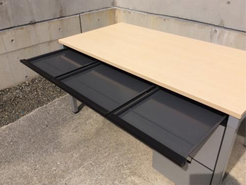 コクヨ デルフィ ワークテーブル + 2段ワゴンセット 中古| コクヨ デルフィ ワークテーブル + 2段ワゴンセット 中古|